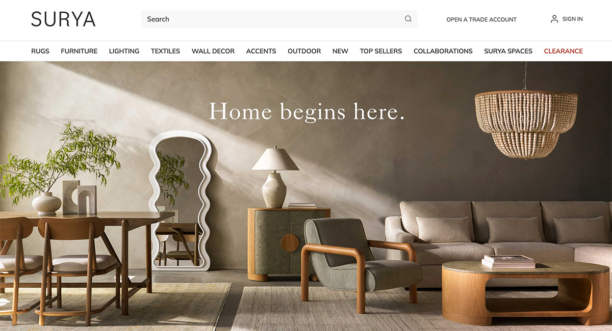 Home Furnishings Brand Surya Unveils Revamped Website - HomeGoodsOnline